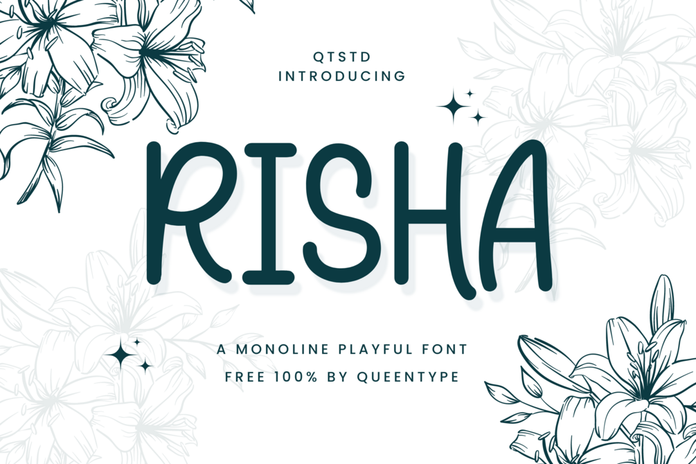Risha - A Monoline Playful Font - Free 100%
