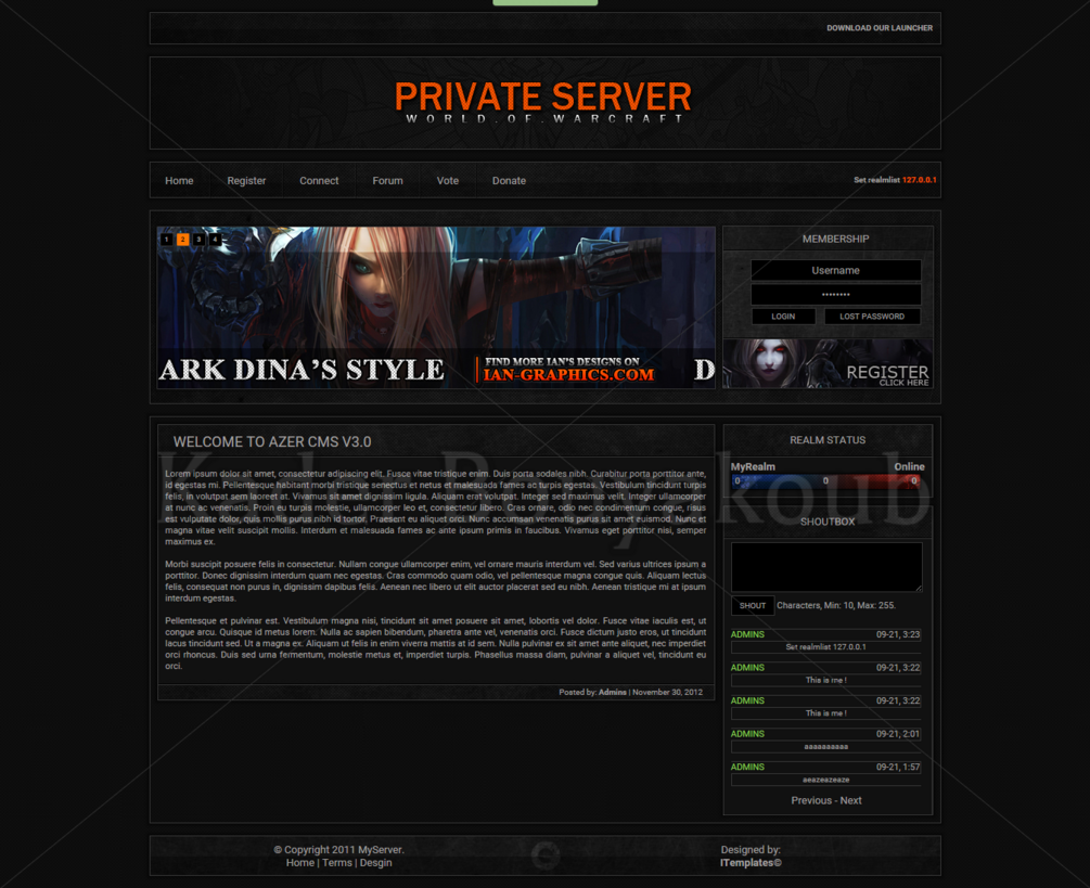 Dark Dina Style - Azer CMS v3.0
