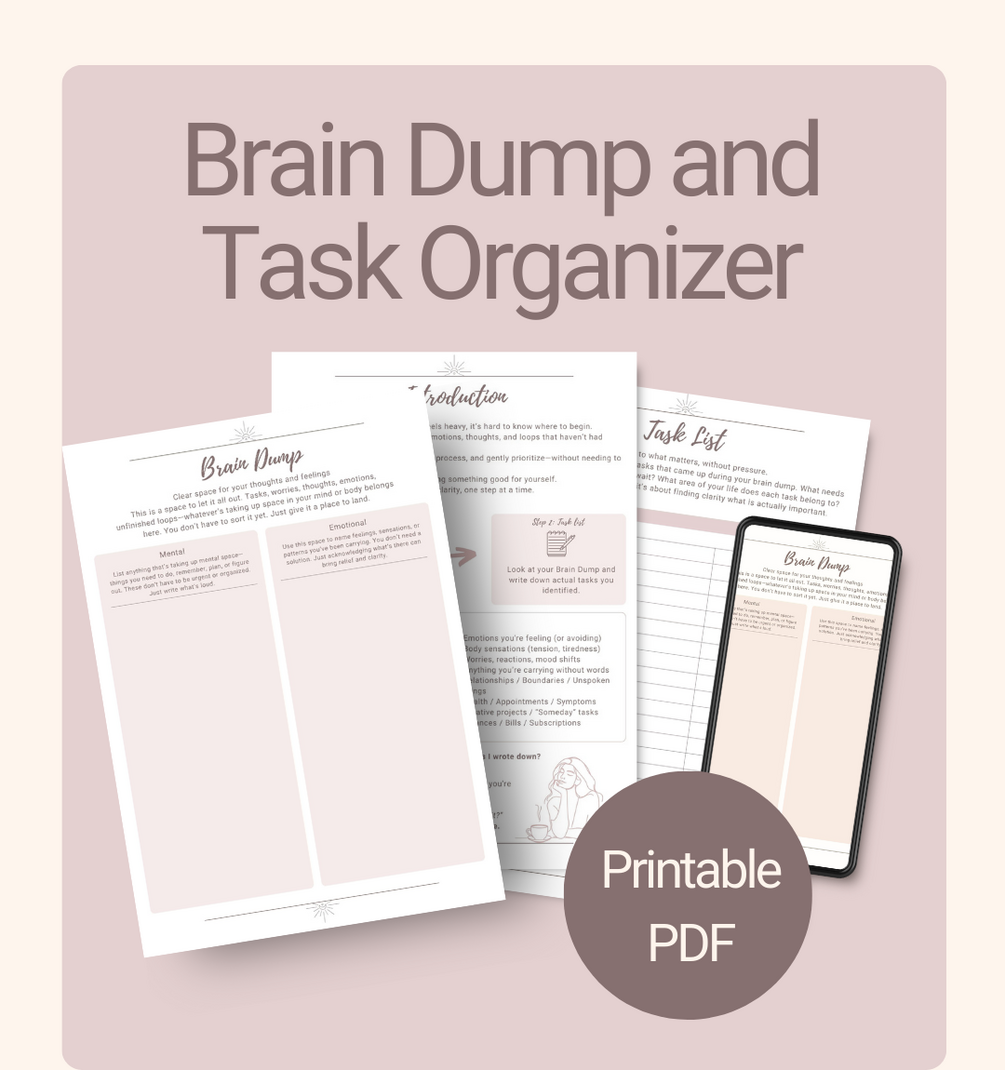From Overwhelmed to Organized - Brain Dump + Task Organizer | Printable PDF