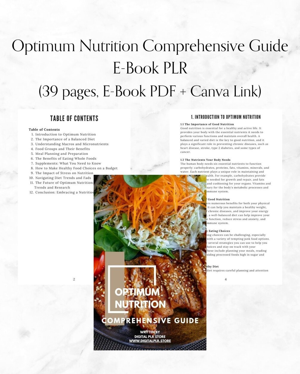 Optimum Nutrition Comprehensive Guide E-Book PLR