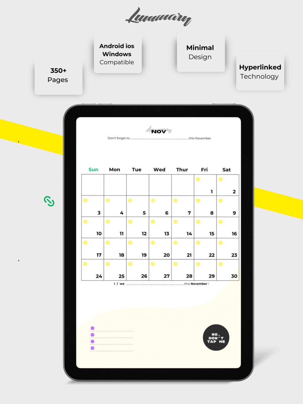 Singleyellow ~ Luminary x ( digital year planner ) for Android and ios
