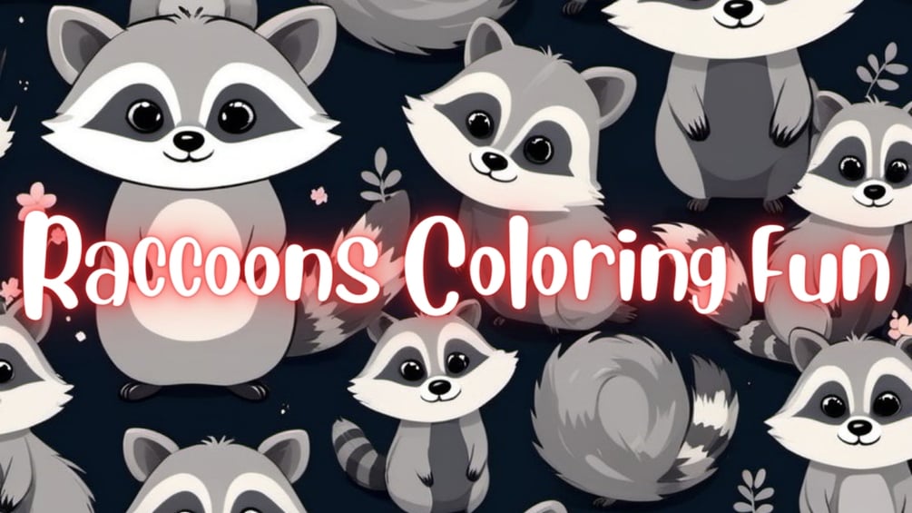 Raccoons Coloring Book 50 Pages