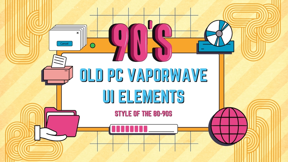 UI Elements Old PC Vaporwave