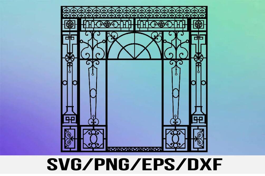 Decorative Gate Svg cut file – Window Svg paper cut template