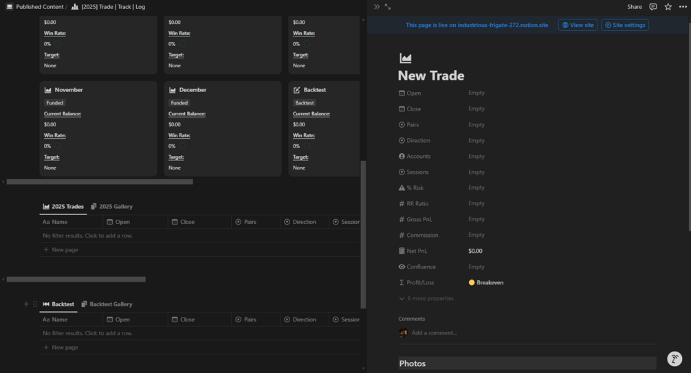 Trade | Track | Log (Data Collection)