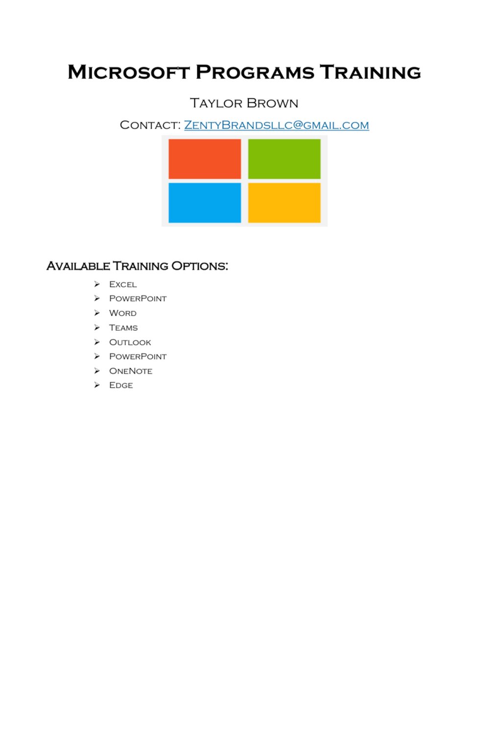 Microsoft Software Training (E.g. Word, Excel, OneNote, PowerPoint Etc.)