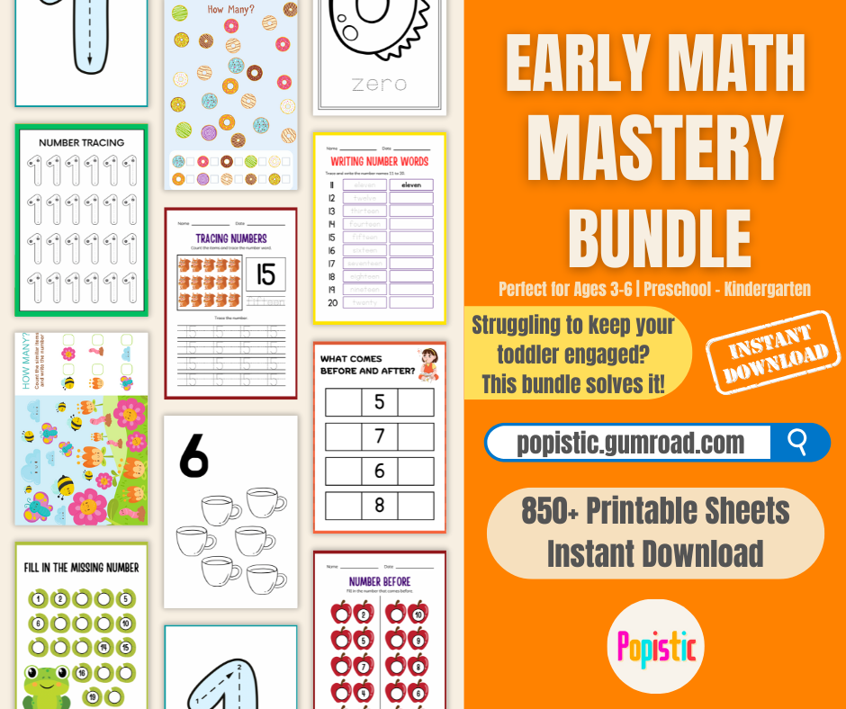 Early Math Mastery: Numbers & Counting Worksheets (850+ Sheets)