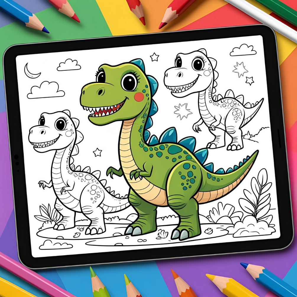 (CODEPETALCREATIVES) DINO-MITE Coloring Fun Book