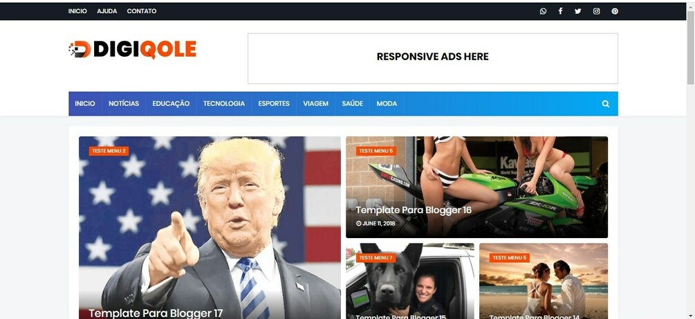 Digiqole News Magazine Blogger Template