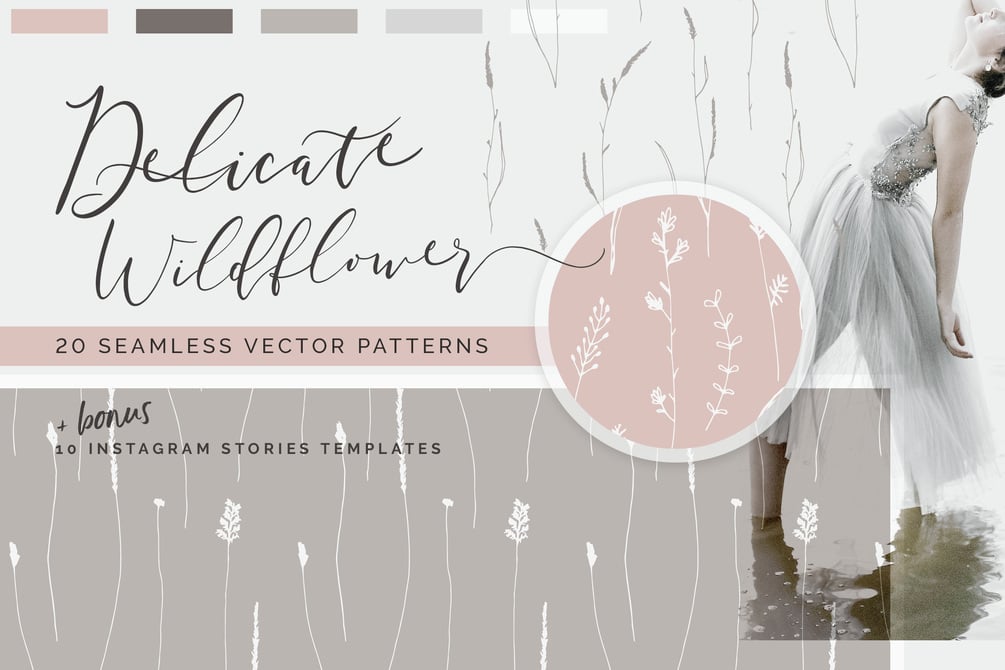 Wildflower Patterns + Templates Set