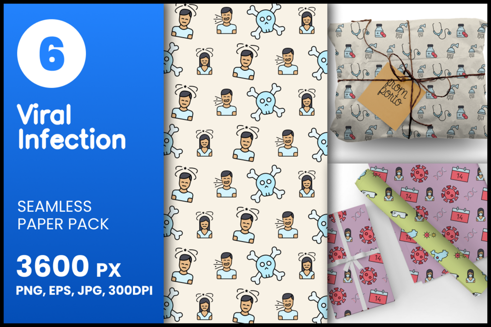 Viral Infection 6 Seamless Patterns