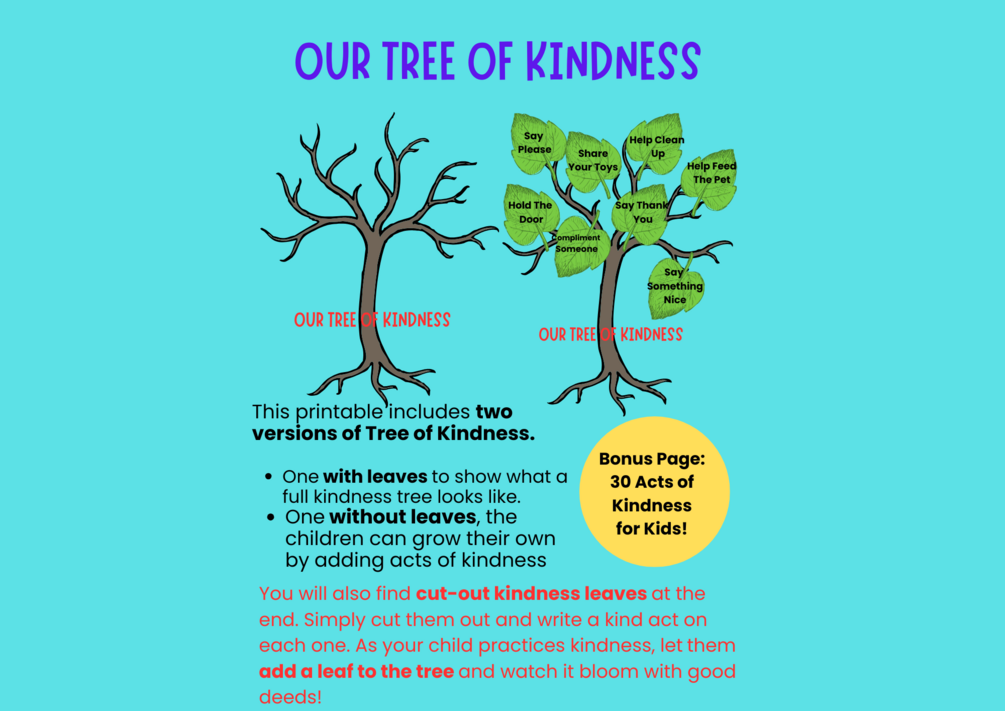 Tree of Kindness Printable for Kids