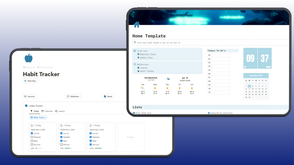 Productivity Workspace - Notion template