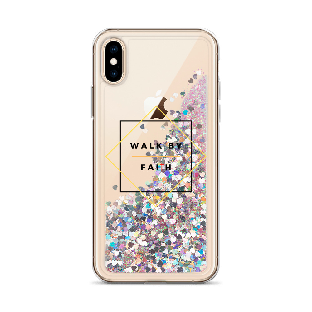 Walk By Faith Liquid Glitter iPhone Case