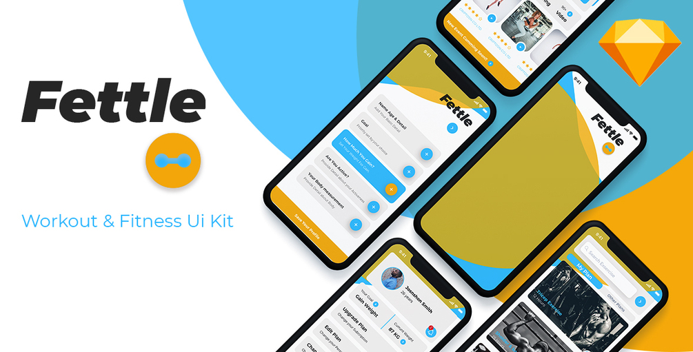 Fettle - Workout & Fitness App UI Kit