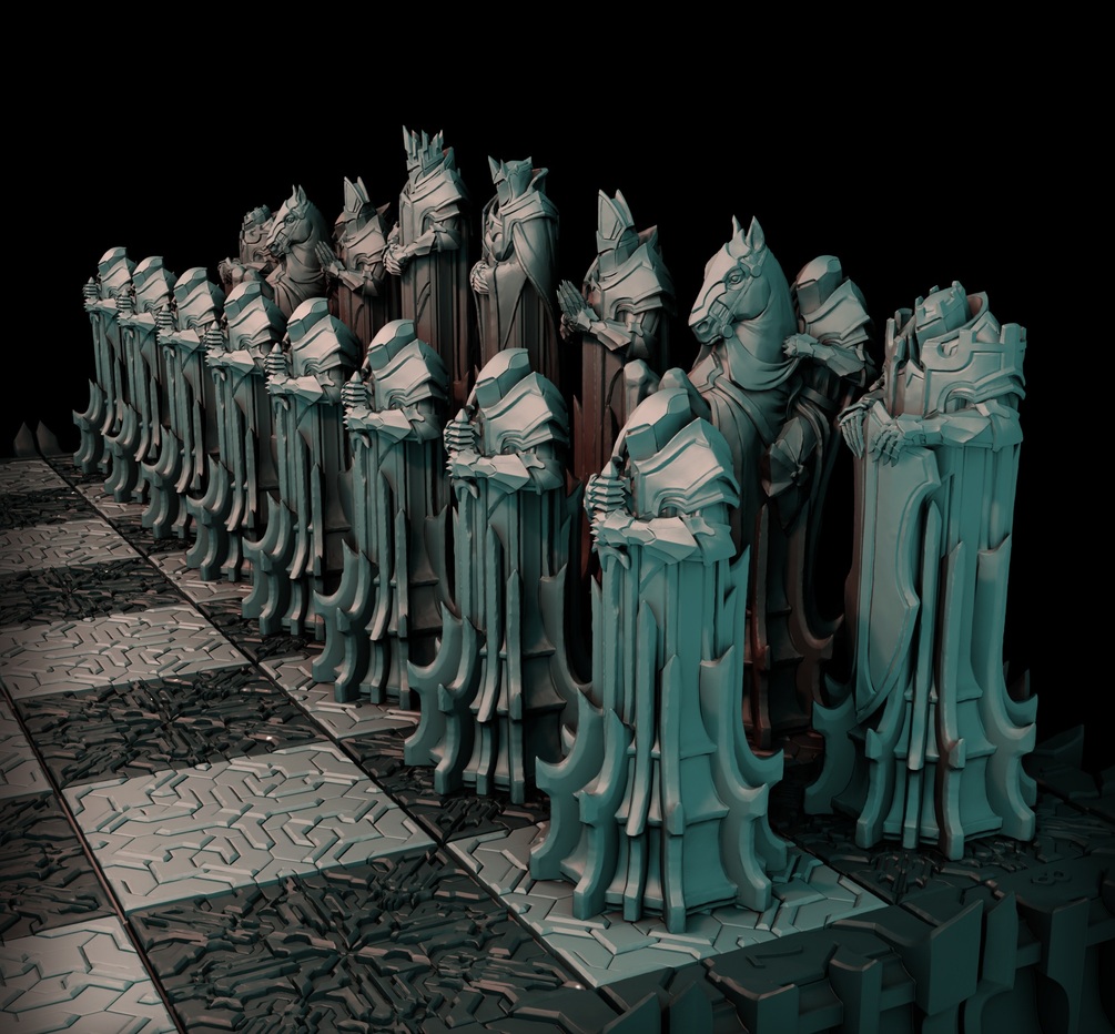 Knight Chess Set 3d printer Stl file , High quality , Chess pieces ...