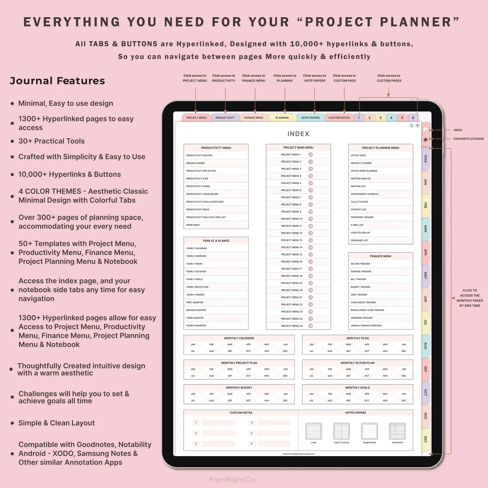Digital Project Planner – Ultimate Project Management & Workflow Organizer