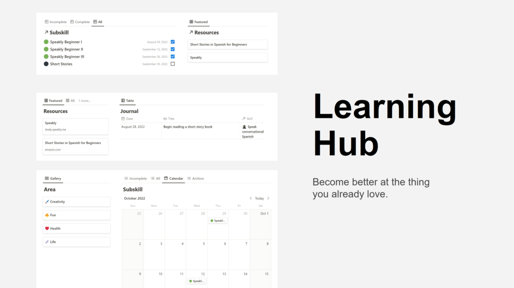 Learning Hub Notion Template 