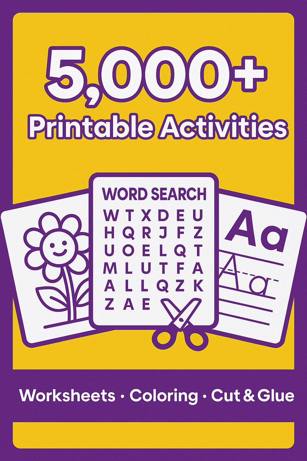 5,000+ Printable Kids Activity & Learning Worksheet Bundle (PDF)