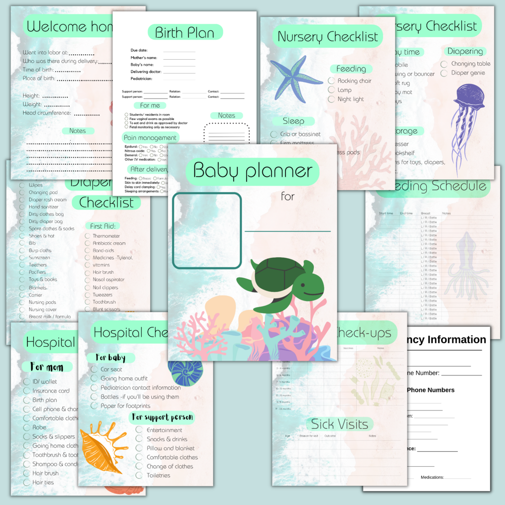 Ocean Themed Baby Planner