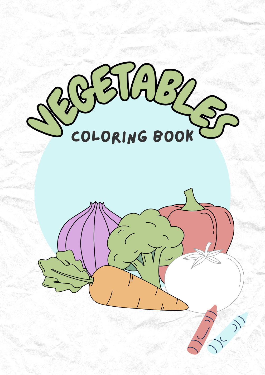 Vegetable Coloring Book for Kids – Printable PDF (18 Pages)