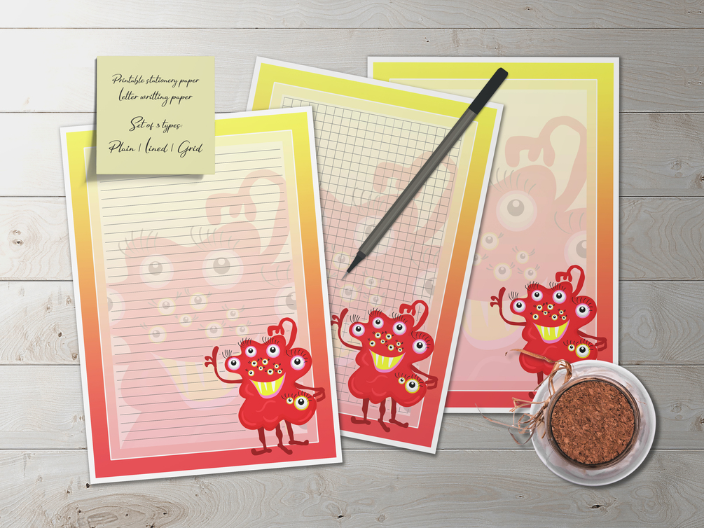 Lined, Grid, Plain Paper Colorful Printable Notebook Pages for Boys ...