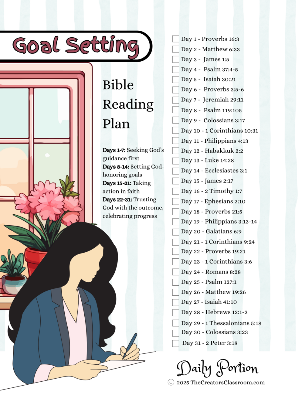 Free! Bible Reading Plan- Setting Goals