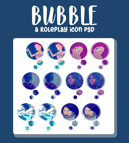 BUBBLE Roleplay Icon PSD (Coloring and clipping masks included!)