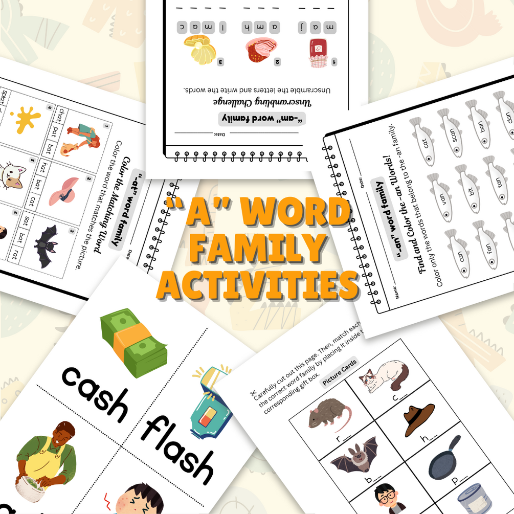 Printable Word Family Activities For Beginning Readers, "A" Word Family ...