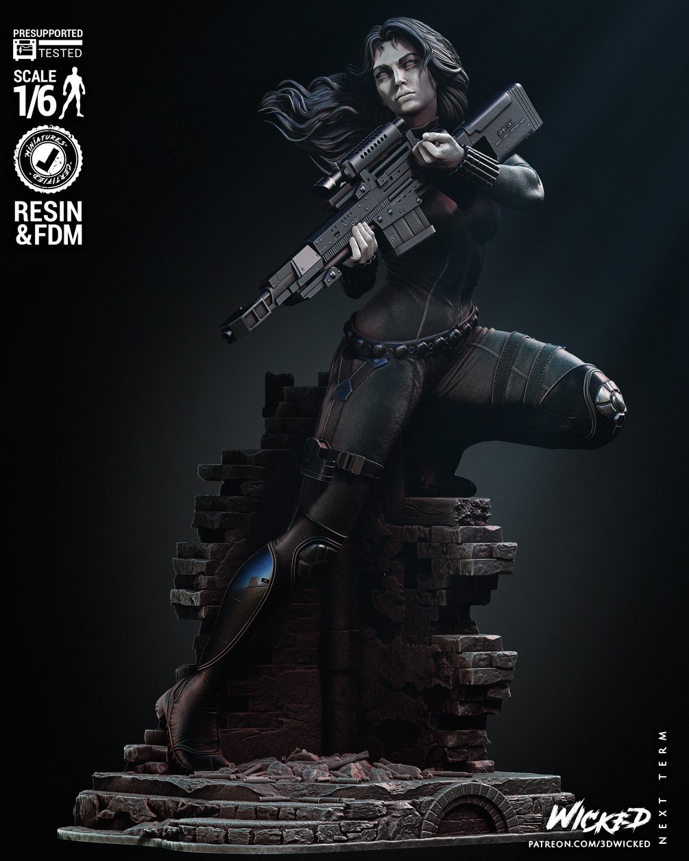 Wicked Marvel Black Widow 2024 Sculpture: Tested and ready for 3D printing
