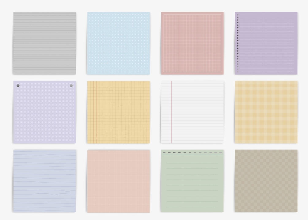 Colorful note paper collection vector