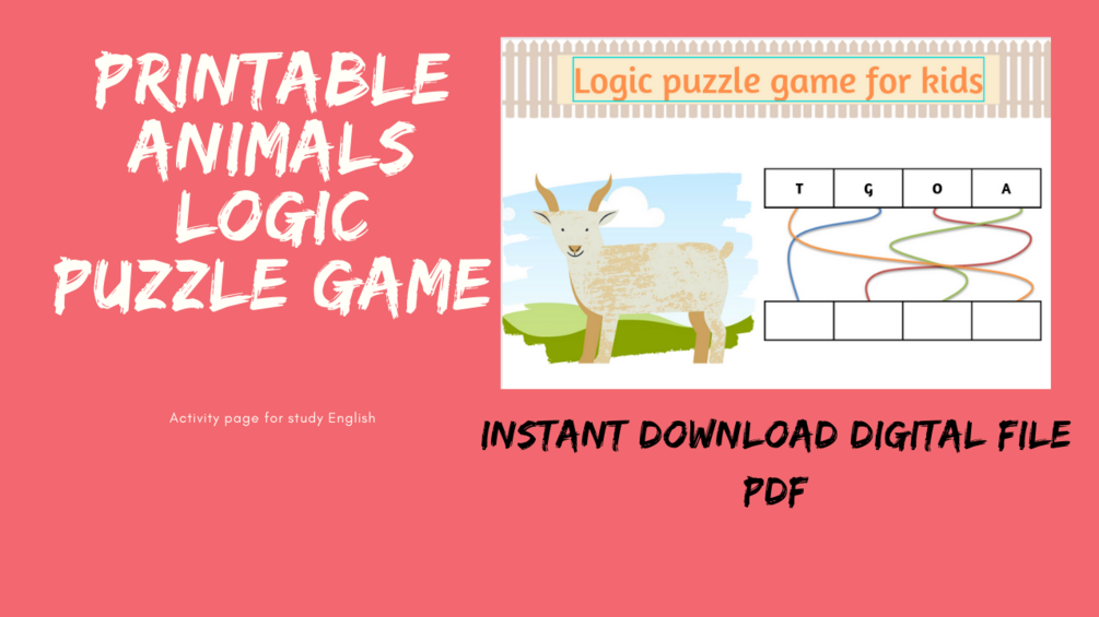 Printable Animals Logic puzzle game