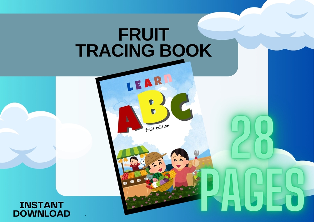 ABC Tracing Book – Fruit Edition (28 Pages | Printable PDF)