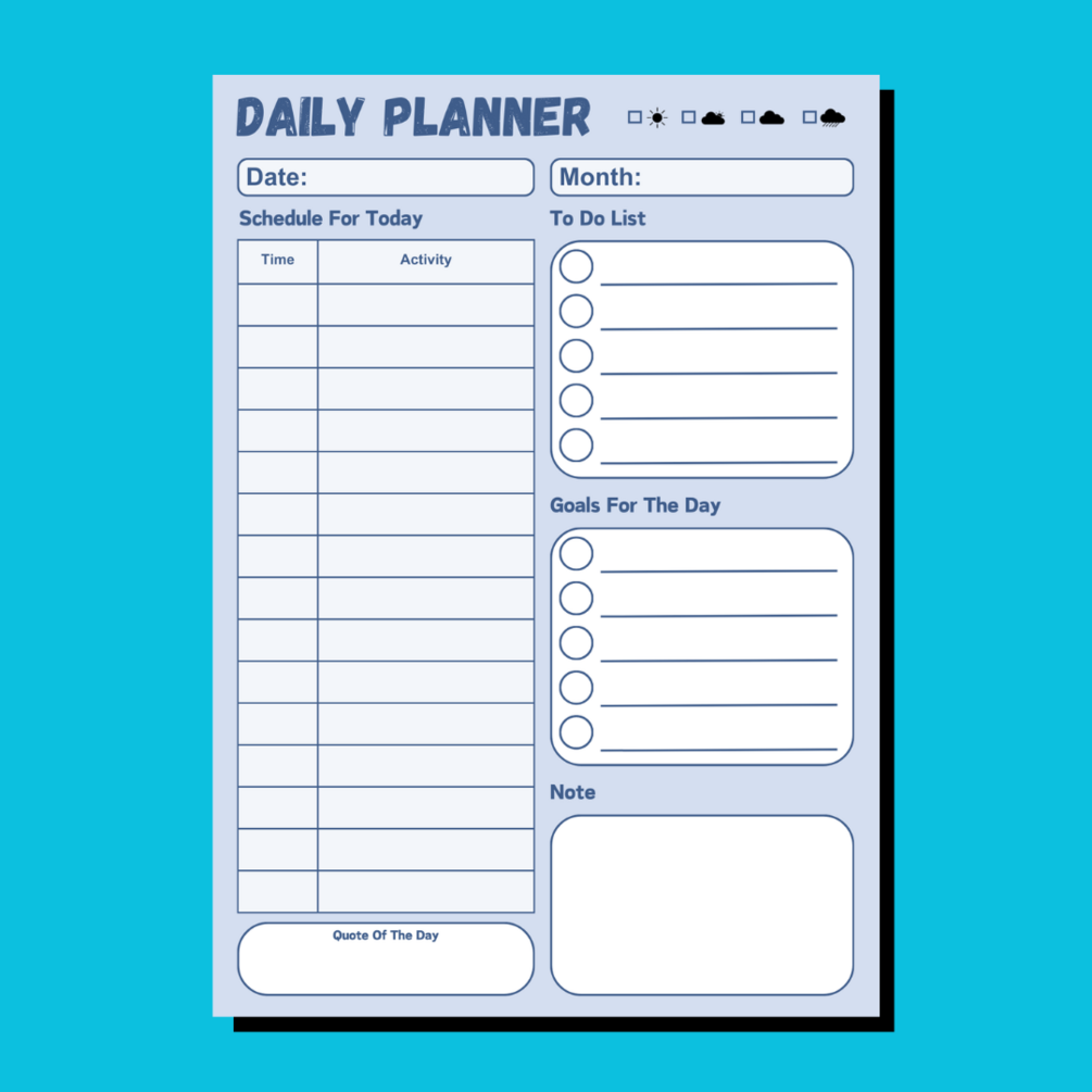 Daily Planner Design ~ Daily Planner Design ready to print (A6 size)