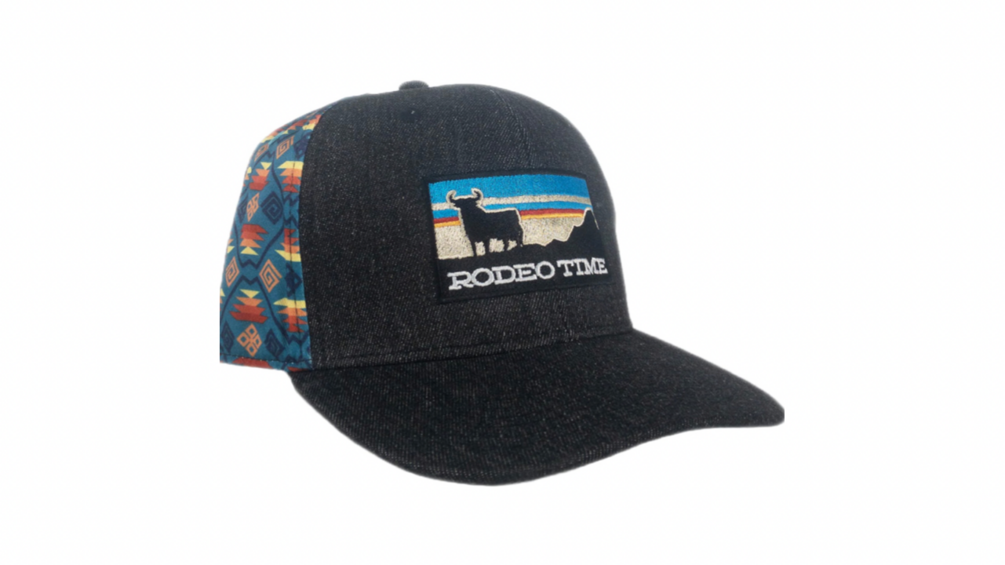 Sunset Santa Fe Denim Rodeo Time Trucker Hat