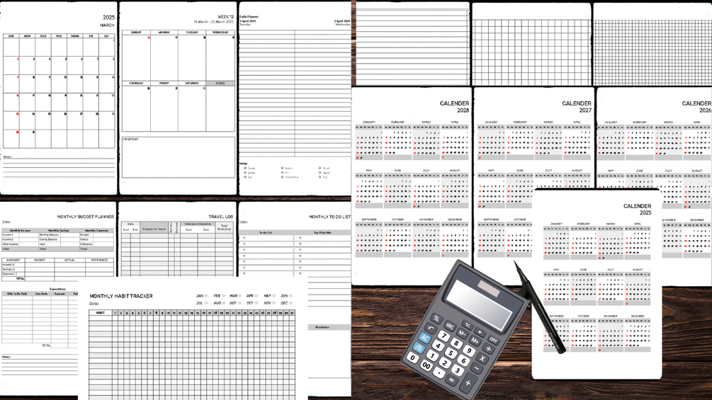 Basic Planner Pages (2025 & 2026)