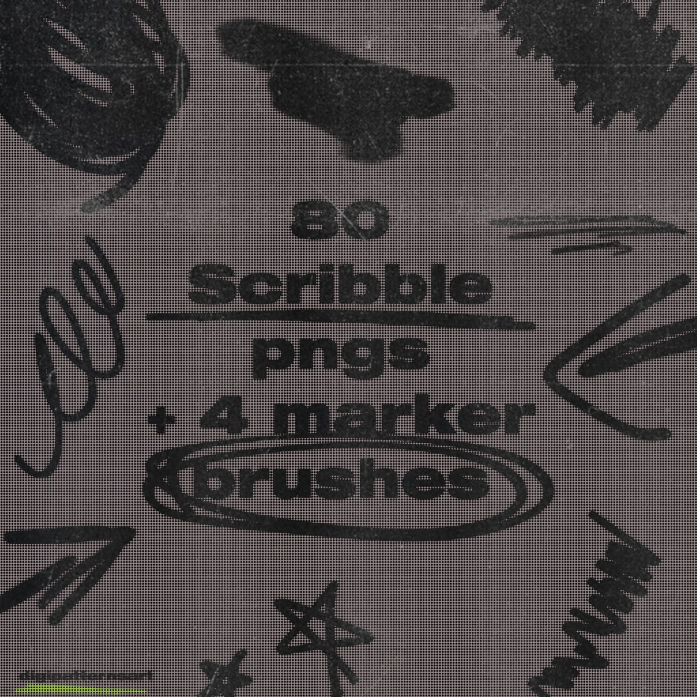80 marker scribbles pngs | + 4 marker brushes