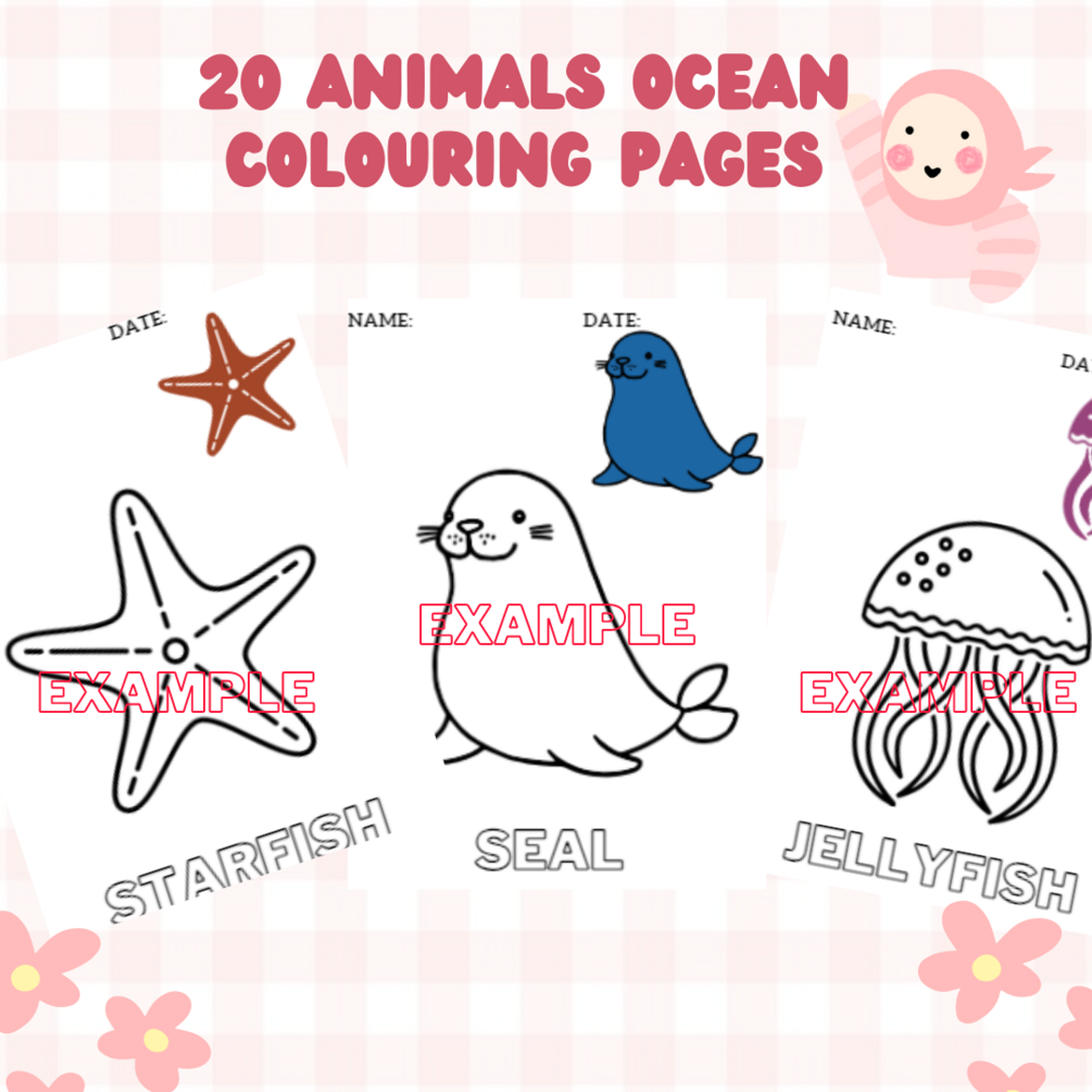 PDF 20 Animals Ocean Coloring Pages For Kids Coloring Learning Activity ...