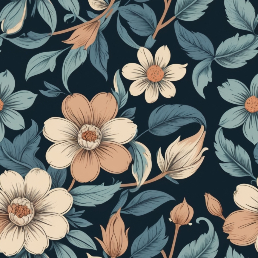 Free Vintage Floral Digital Papers Seamless Patterns