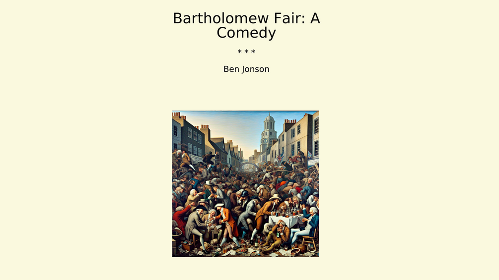Bartholomew Fair: A Comedy