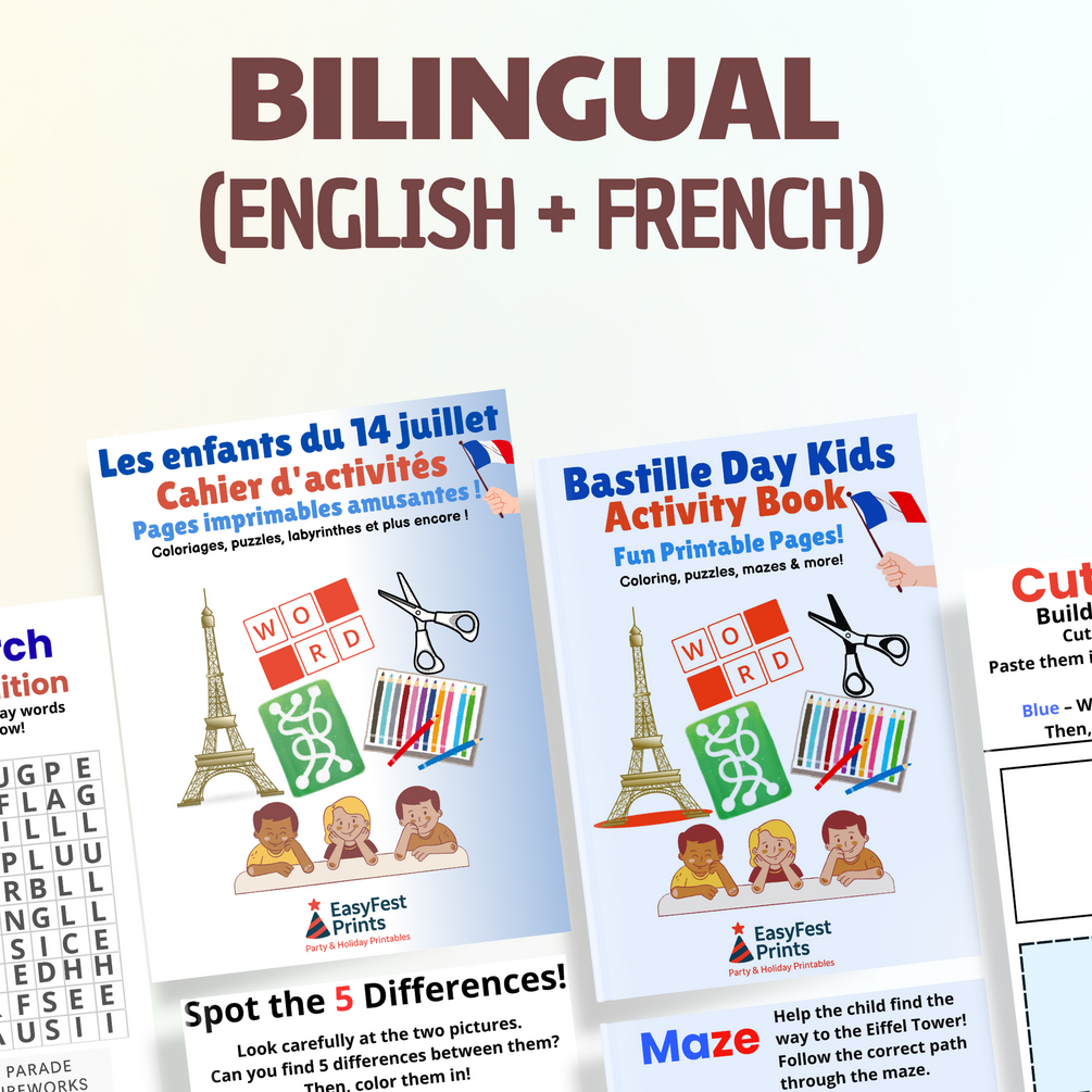 Bastille Day Kids Printable – Bilingual Activity Book (EN/FR) – 14 July ...