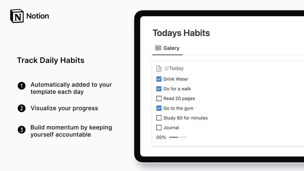 Simple Notion Habit Tracker