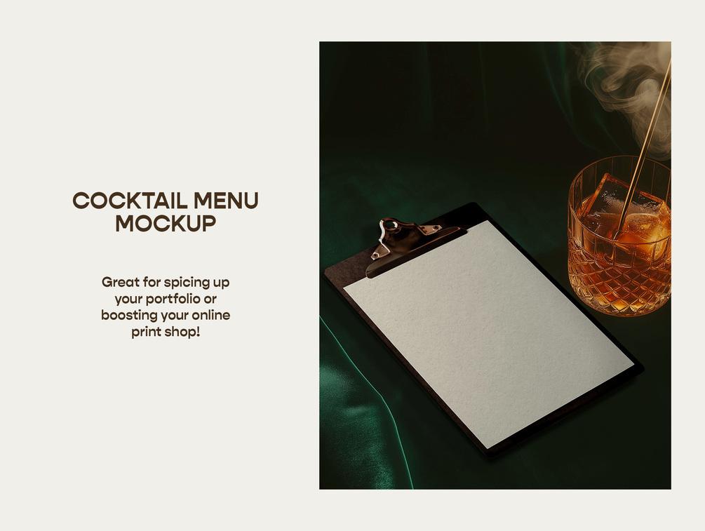 High-End Bar Menu Mockup Whiskey Lounge Theme Template for Social Media ...