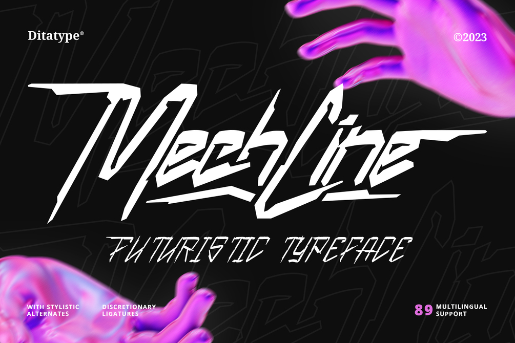 Mechline-Cyberpunk Futuristic Display Font