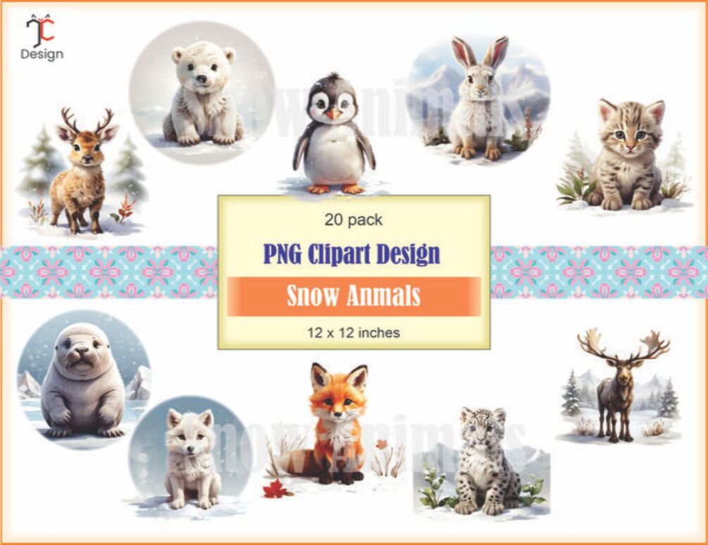 Clipart - Snow Animals | 20 pack