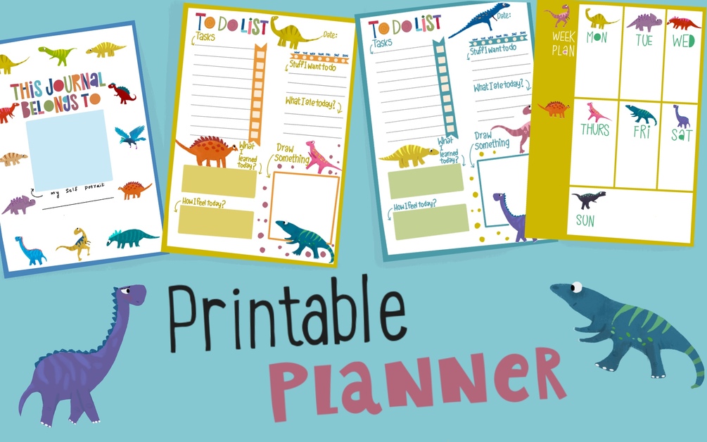 Childrens Printable Planner (Dinosaurs)
