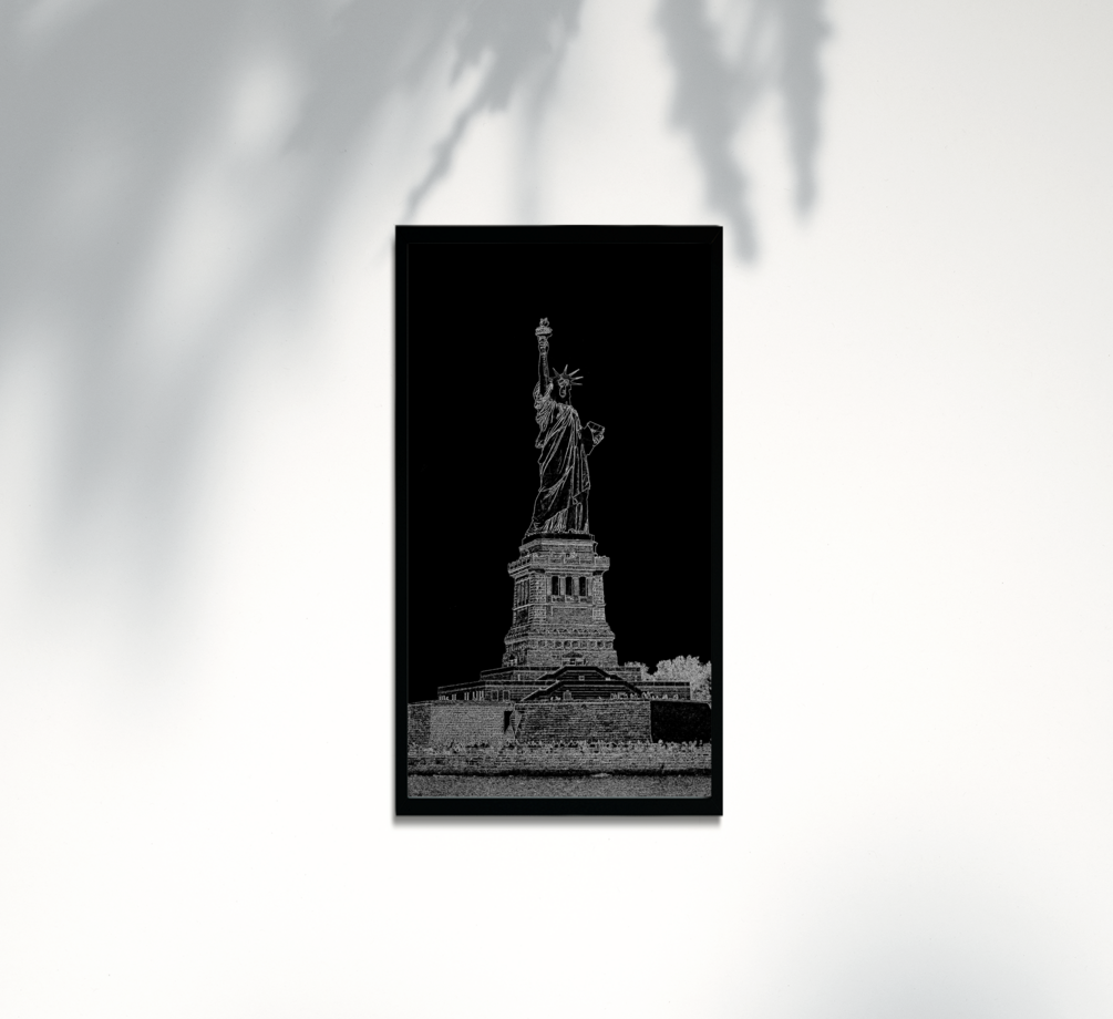 Statue Of Liberty Line Wall Art | Line Art | Monument Wall Art | Wall Decor
