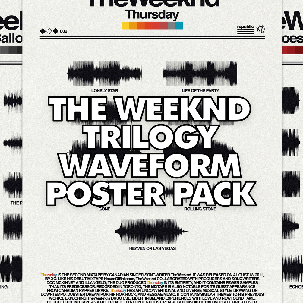 The Weeknd - Trilogy Waveform Poster Pack HQ