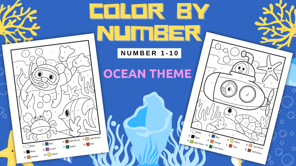Color By Number 1-10 (Ocean Theme)