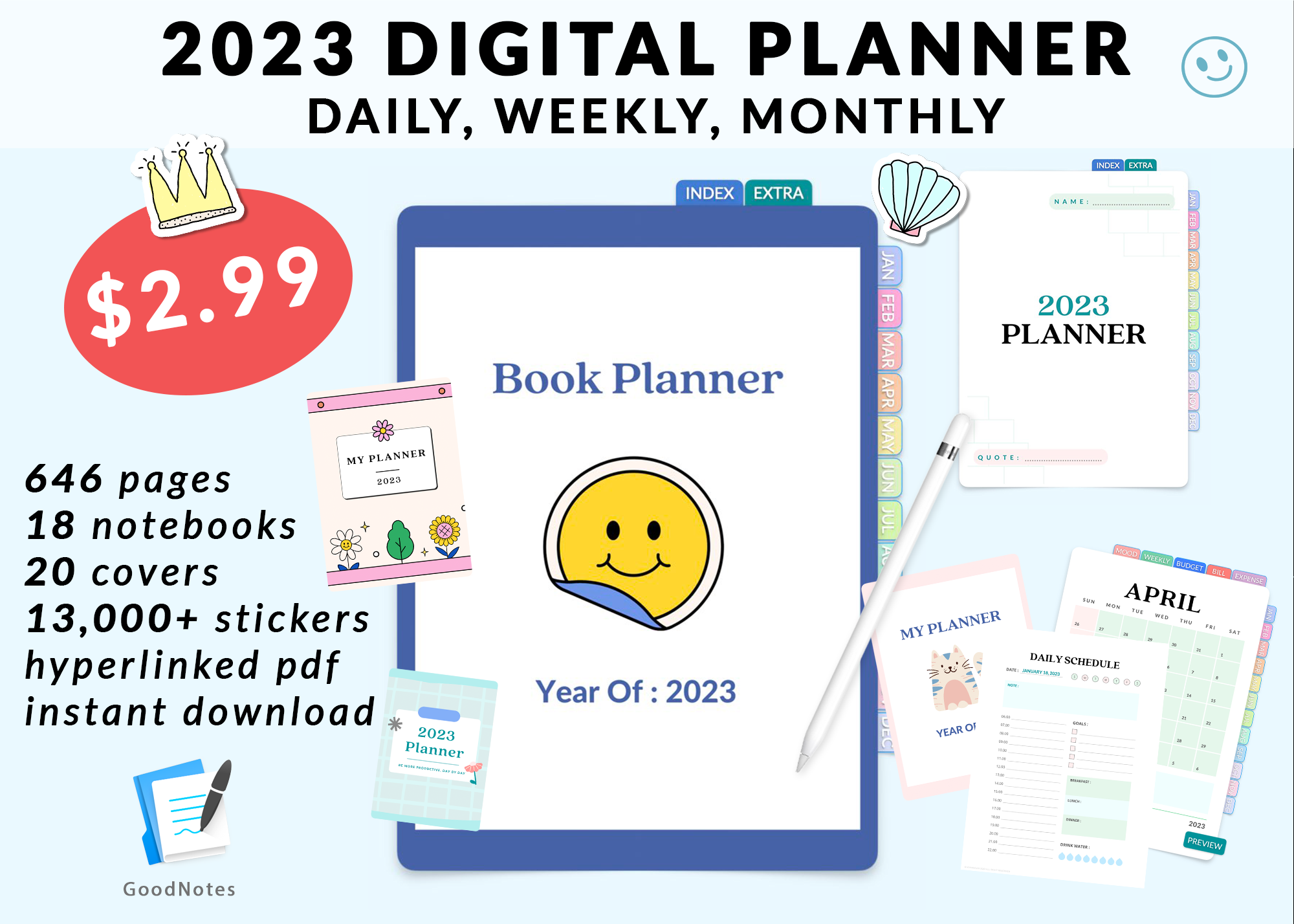New 2023 Digital Personal Planner : Get Organized and Reach Your Goals ...